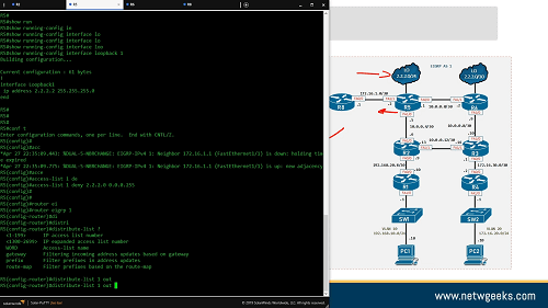 EIGRP - Filtering - Distribution Lists with ACLs - Networkgeeks